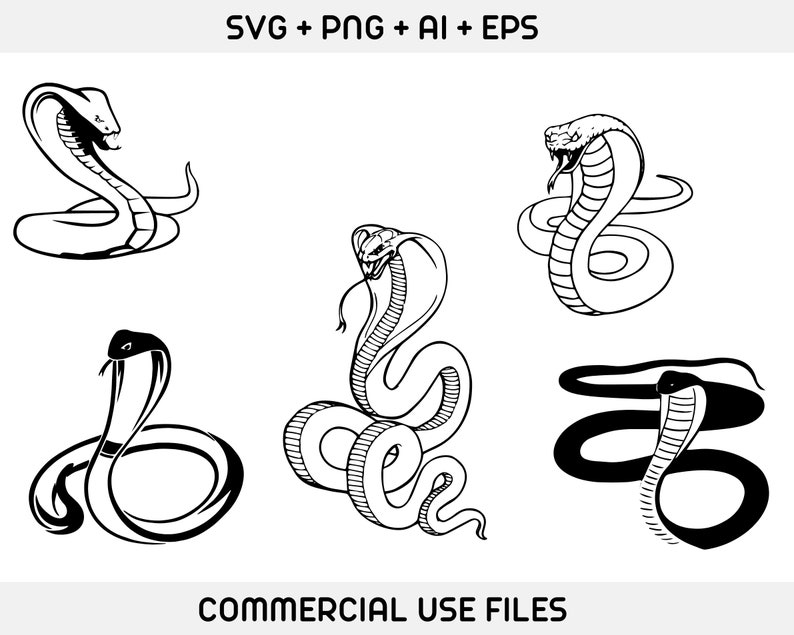 Cobra SVG, Cobra SVG Bundle, Cobra Clipart, Cobra Files for Cricut, Cut ...