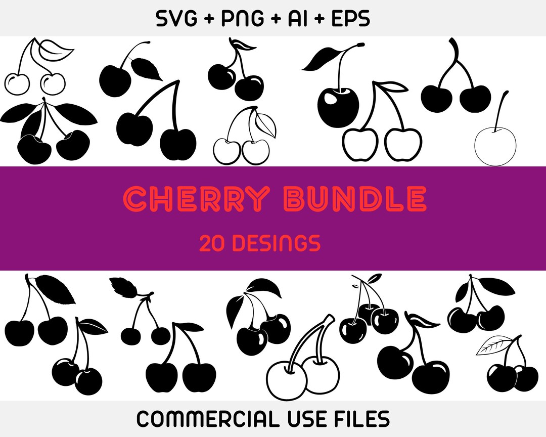 Cherry SVG Bundle, Cherry Vector, Cherry Cut Files,cherry Svg, Cherry ...