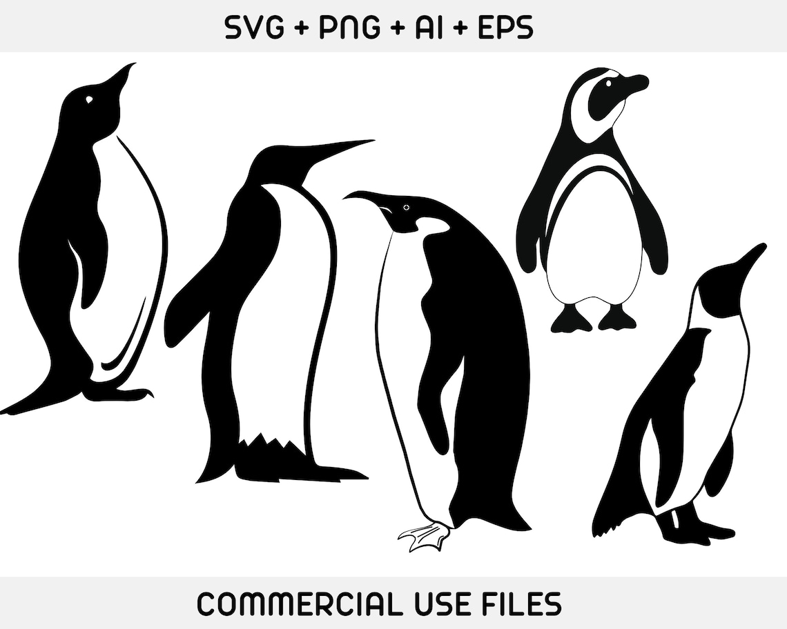 Penguin SVG Penguin SVG Bundle Penguin Clipart Penguin - Etsy