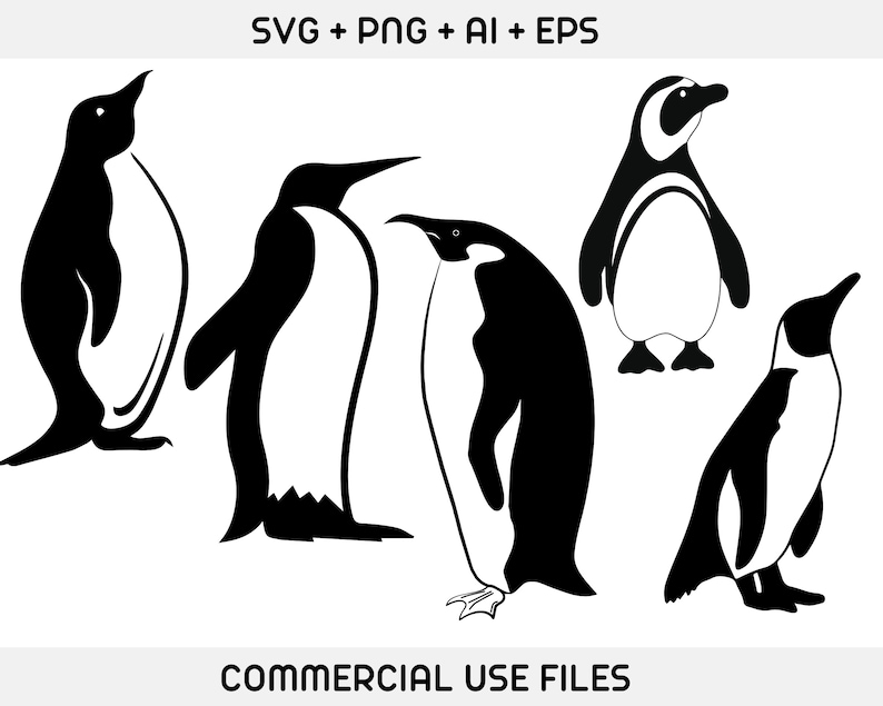 Penguin SVG Penguin SVG Bundle Penguin Clipart Penguin - Etsy