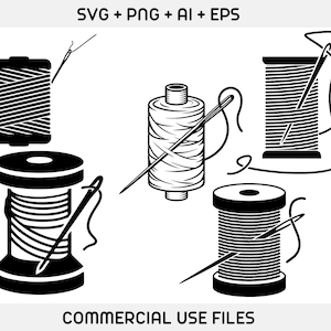 Thread With a Needle Svg, Spool of Thread Svg File,sewing Svg, Sewing ...