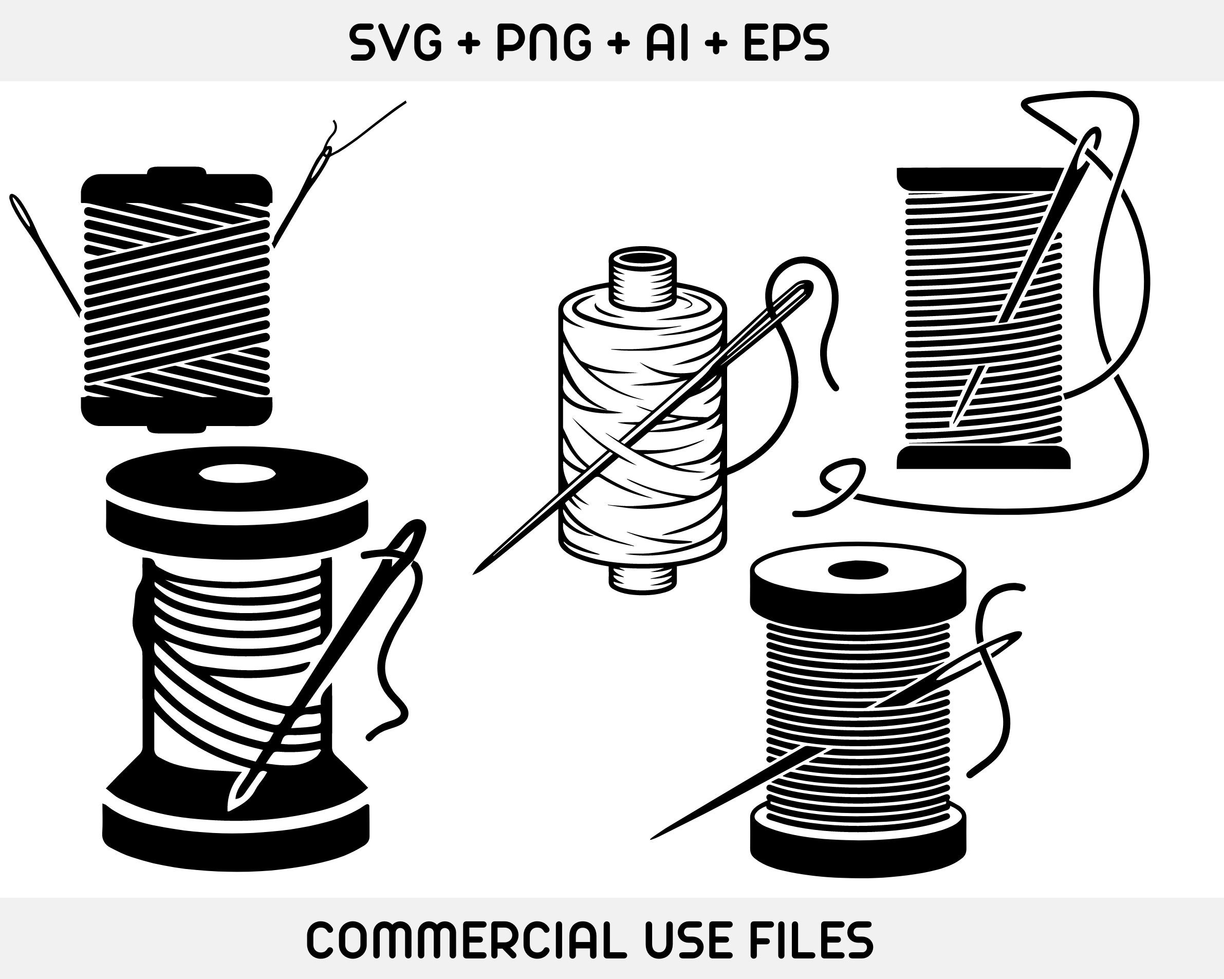 Thread With a Needle Svg Spool of Thread Svg Filesewing Svg - Etsy ...