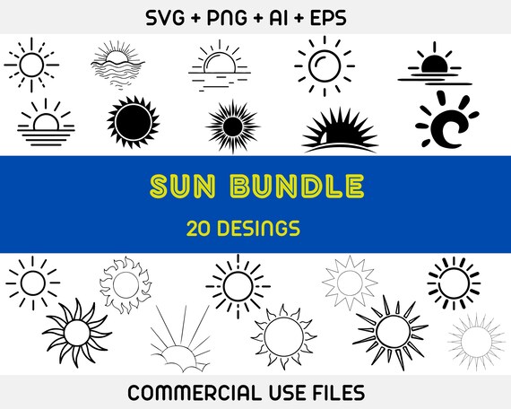 Sun SVG Sun Clipart Sunshine SVG Cute Sun SVG Cut Files - Etsy