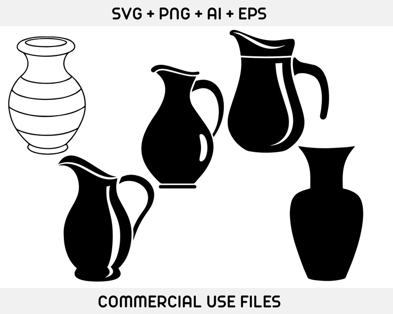 Vase Svg Vase Svg Bundle Flowers Decor Vase Outline Vase - Etsy