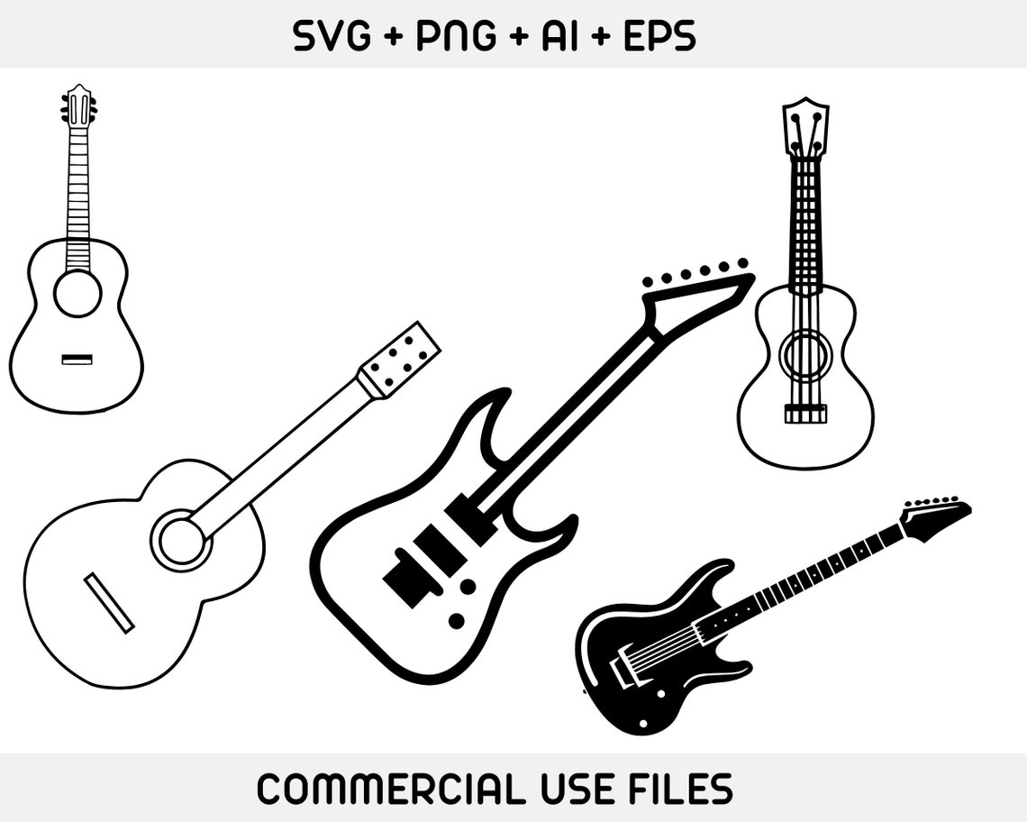 Guitar Bundle Svg guitar Svg Guitars Svg Instruments - Etsy