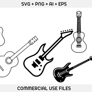 Guitar Bundle Svg ,guitar Svg, Guitars Svg, Instruments Svg,guitar ...