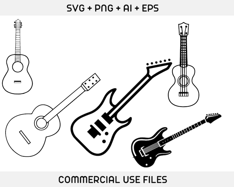 Guitar Bundle Svg guitar Svg Guitars Svg Instruments - Etsy