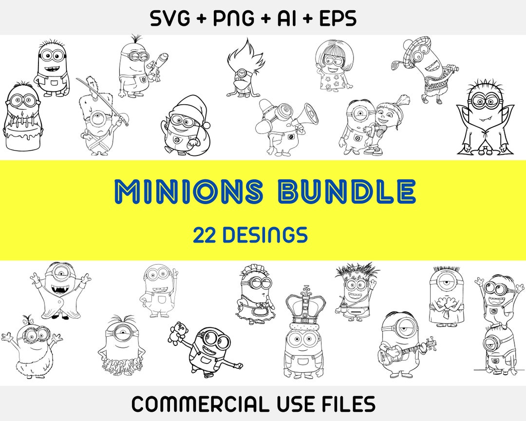 Minions Bundle Svg, Minions Svg, Minions Cricut, Minios Vector, Minios ...