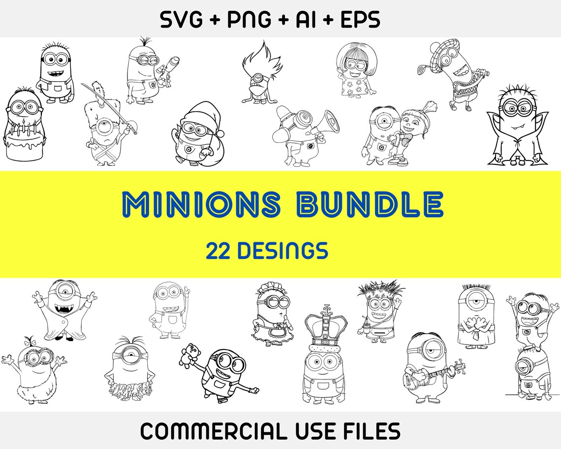 Minions Bundle Svg Minions Svg Minions Cricut Minios - Etsy UK
