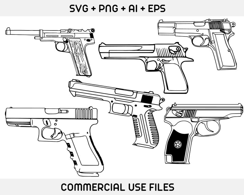 Guns SVG Military Weapon Svg Pistol Svg Weapon Svg - Etsy