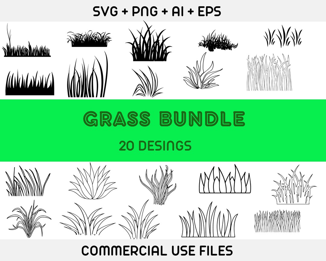GRASS SVG BUNDLE, Grass Svg Clipart, Wild Grass Svg Cut Files for ...
