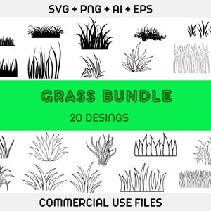 GRASS SVG BUNDLE, Grass Svg Clipart, Wild Grass Svg Cut Files for ...