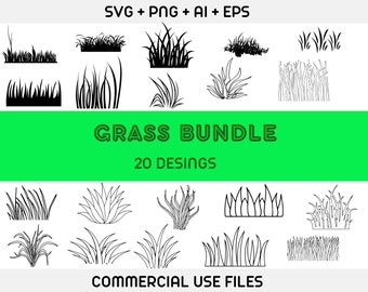 GRASS SVG BUNDLE, Grass Svg Clipart, Wild Grass Svg Cut Files for ...