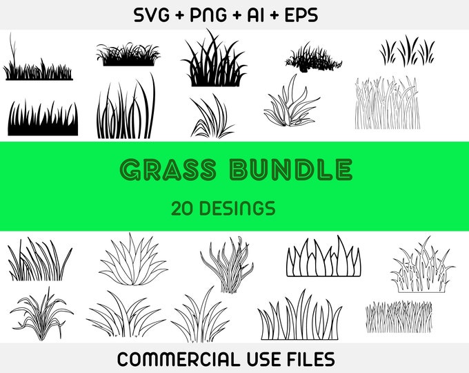 Grass Bundle SVG, Png, Wild Grass Svg Clipart, Grass Svg Png Eps, Wild ...