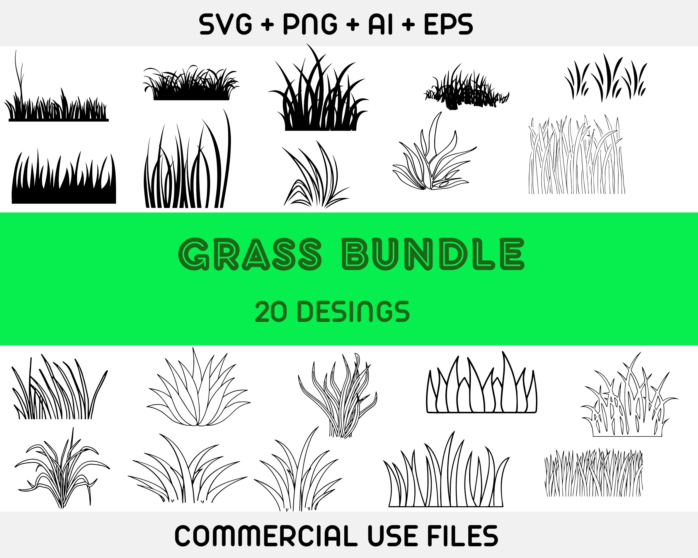 Grass Svg Bundle Grass Svg Clipart Wild Grass Svg Cut Files Etsy