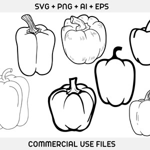 Bell Pepper Svg,bell Pepper Cut File,bell Pepper Clipart,bell Pepper ...