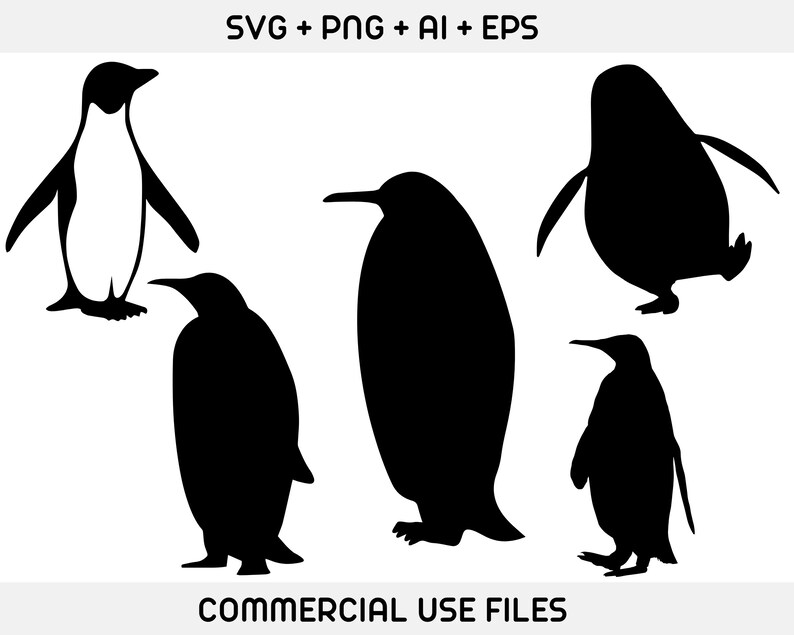 Penguin SVG Penguin SVG Bundle Penguin Clipart Penguin - Etsy