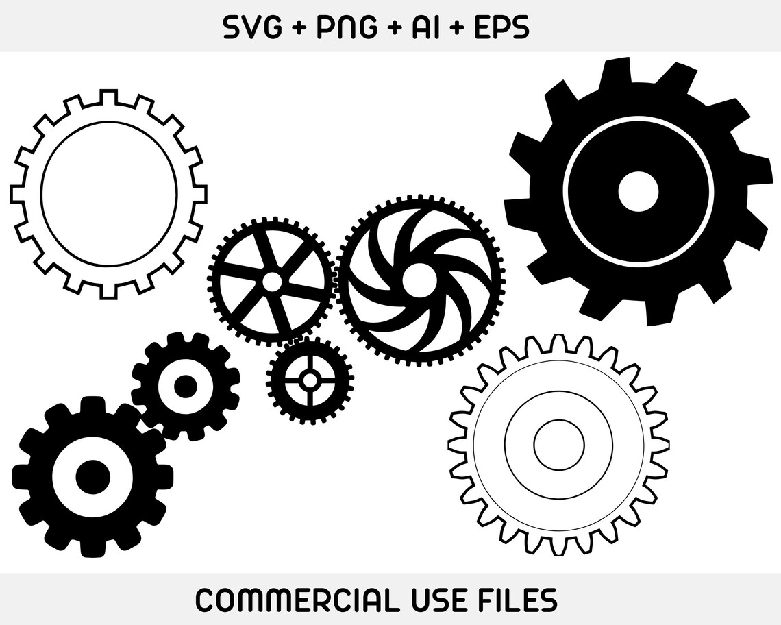 Gears Svg Bundle Gears Svg Steampunk Svgcog Wheels - Etsy