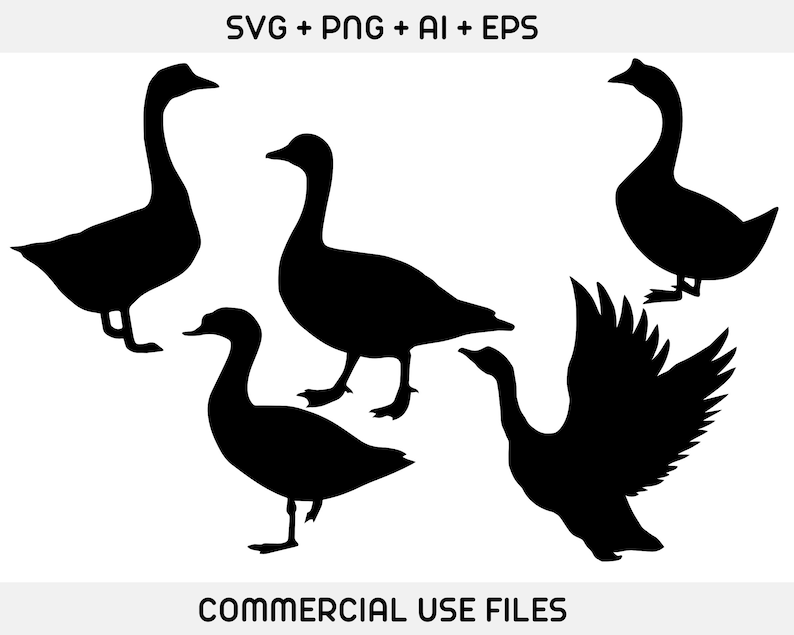 Goose SVG Cut File Flying Geese SVG Goose Silhouette - Etsy