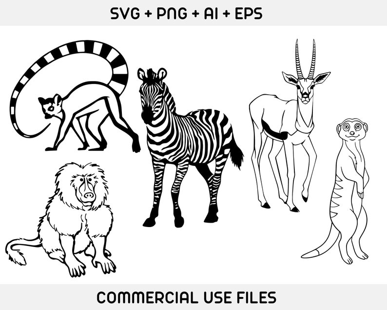 African Animal SVG, African Animal Silhouette, Animal Bundle SVG ...