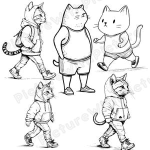 Cat Bundle Svg, Human Animal Svg, Retro Human Cat, Cat Human Wall Art ...