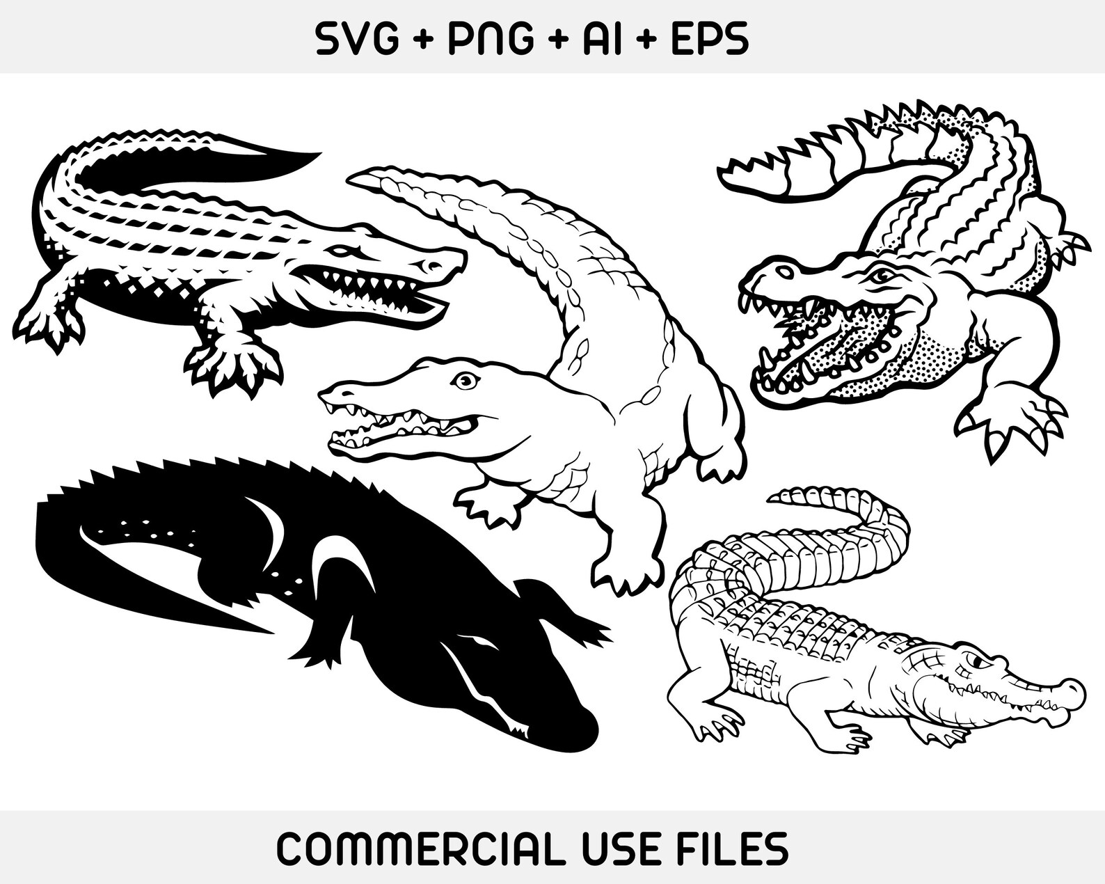 Alligator SVG, Alligator Head SVG ,alligator Clip Art Svg, Alligator ...