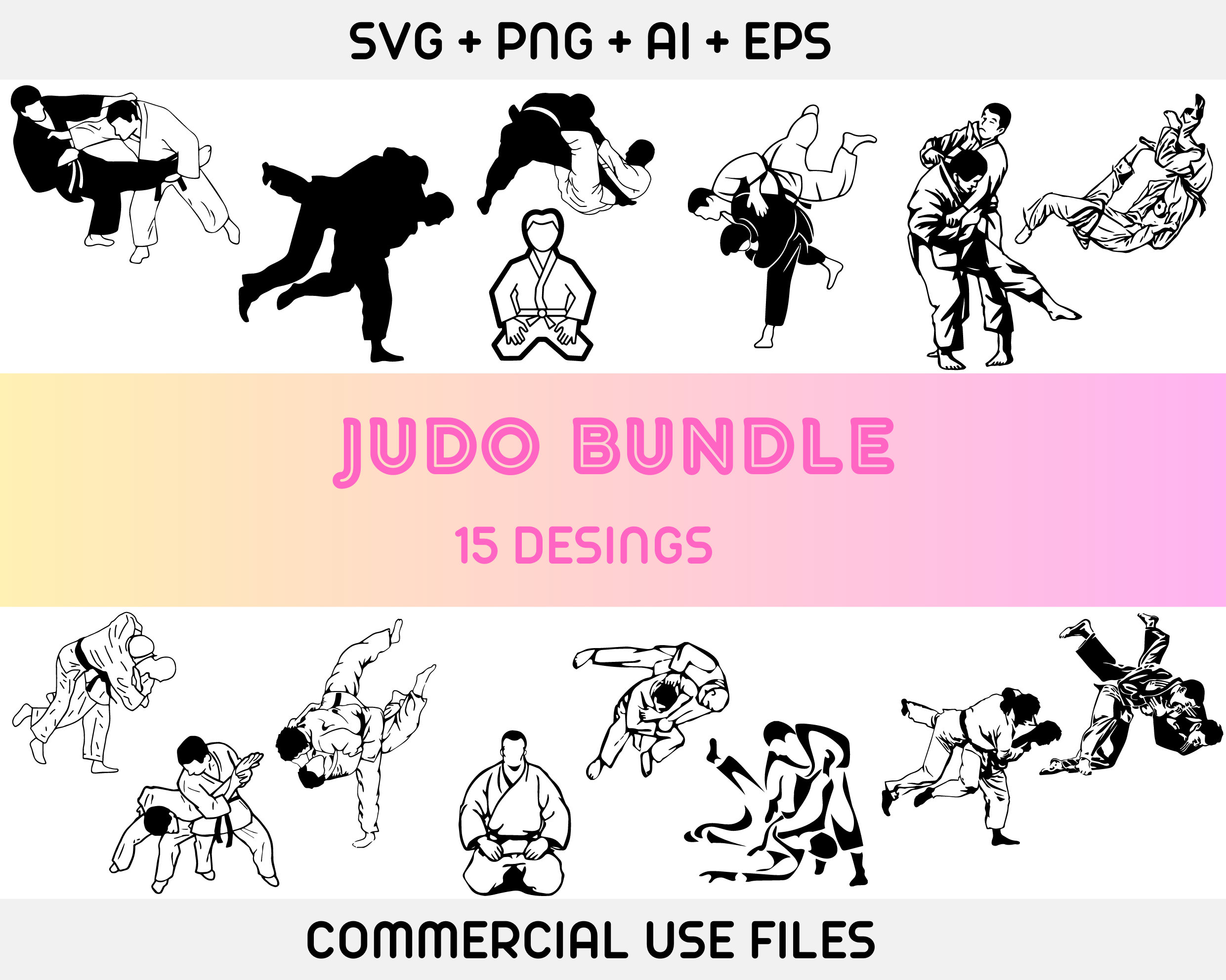 Judo Svgjudo SVG Filessports Svgjudo Clipartjudo - Etsy