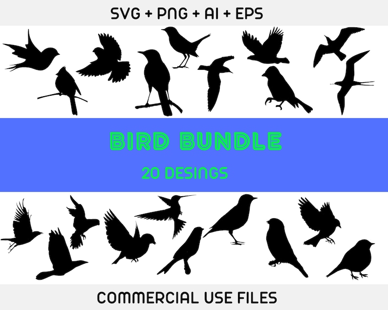 Bird Svg Bundle, Birds Svg, Bird Silhouette Svg, Birds Clipart, Bird ...