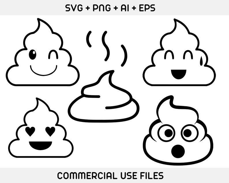 Cute Poop Svgpoop Emoji Svg Bundletoiletshirtsmiling Poop - Etsy