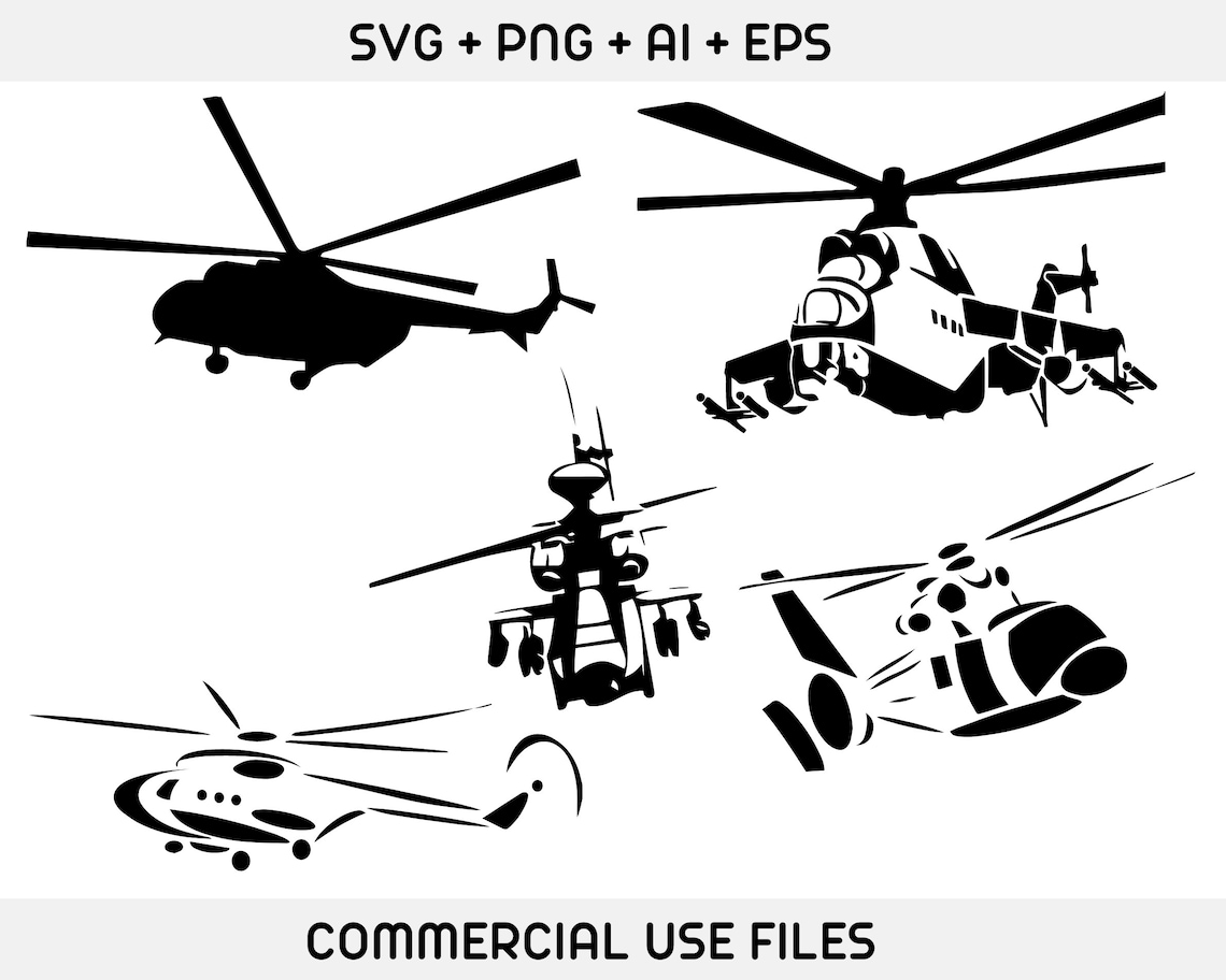 Helicopter SVG, Aircraft Svg, Airplane Svg, Fly Svg, Army Helicopter ...