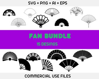 Hand Fan SVG Bundle \ Hand Fan Cut Files \ Fan Clipart \ Hand Fan Svg ...