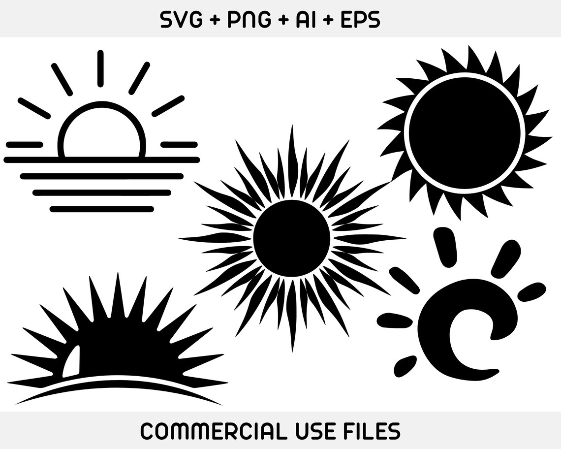 Plotterdatei Sonne Clipart Sonne Sonne SVG Cute Sun SVG - Etsy.de
