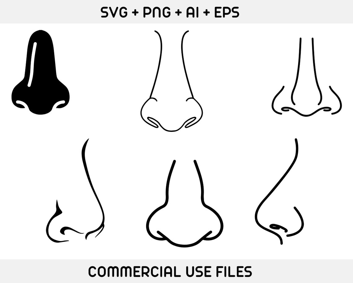 Nose Svg, Nose Clipart, Nose Svg Bundle , Nose Silhouette, Nose Cricut ...