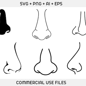 Nose Svg, Nose Clipart, Nose Svg Bundle , Nose Silhouette, Nose Cricut ...
