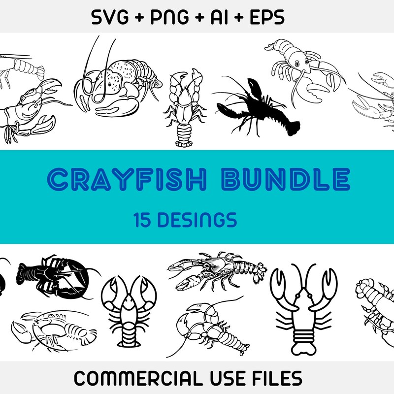 Crawfish Svg - Etsy