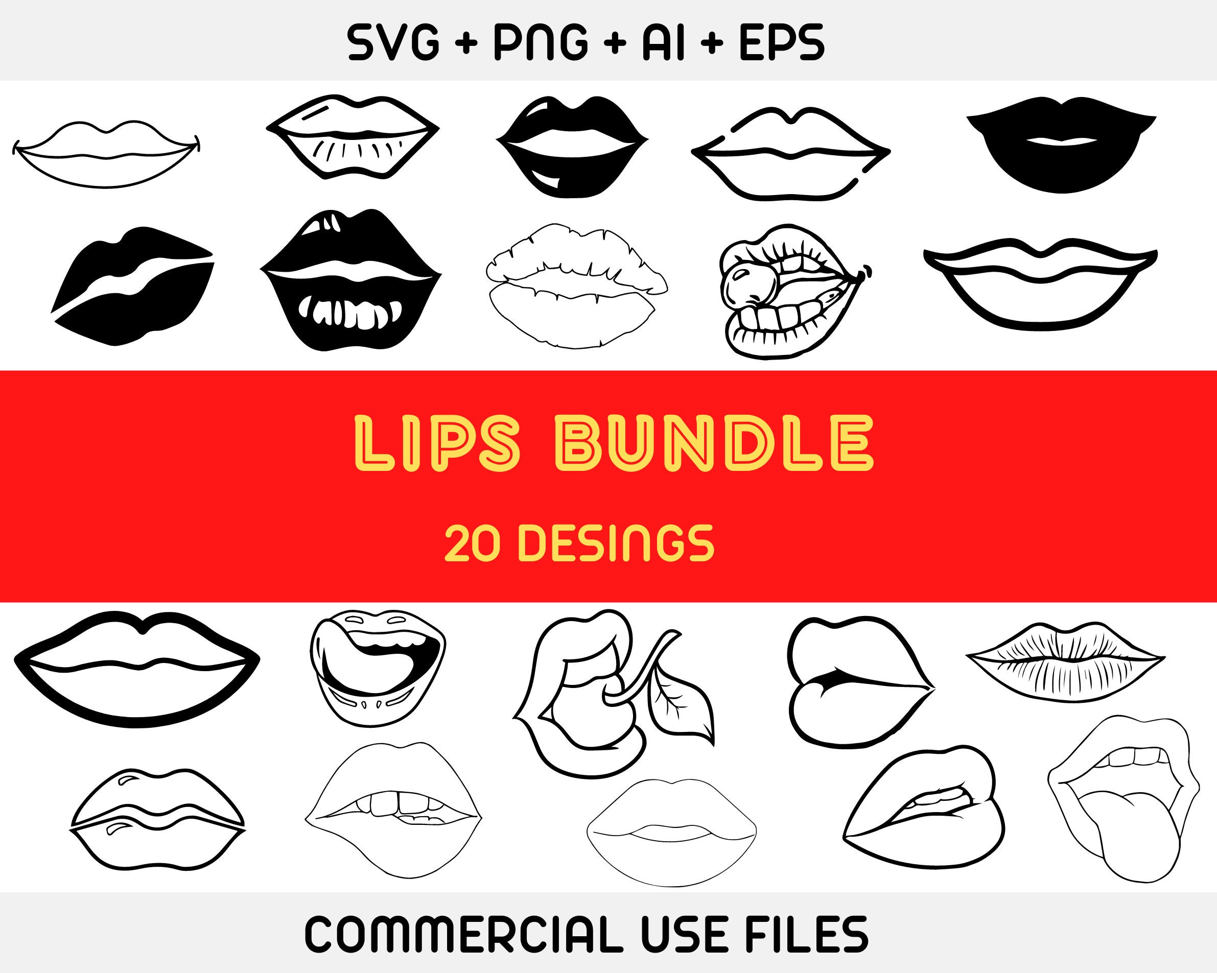 Lips Svg Bundle Lips Svg Kiss Svg American Lips Svg Kiss - Etsy