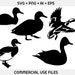 Duck SVG Animal Svgduck Silhouettesvg Cut Filesduck Bundle - Etsy