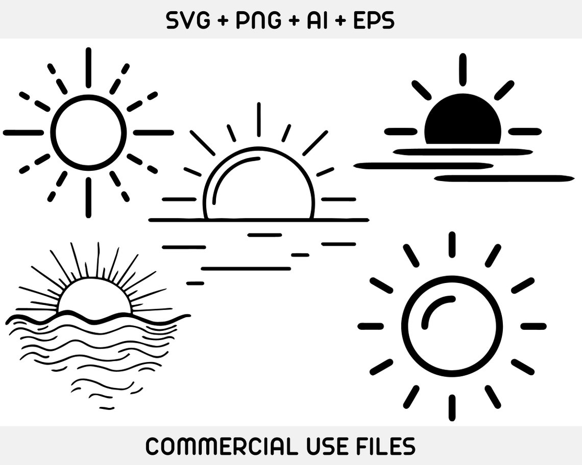 Plotterdatei Sonne Clipart Sonne Sonne SVG Cute Sun SVG - Etsy.de