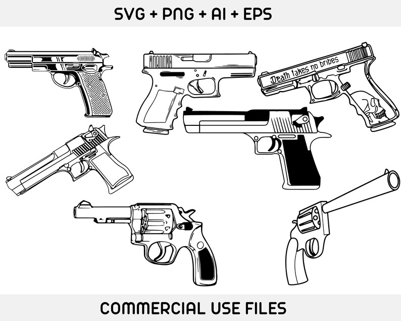 Guns SVG Military Weapon Svg Pistol Svg Weapon Svg - Etsy