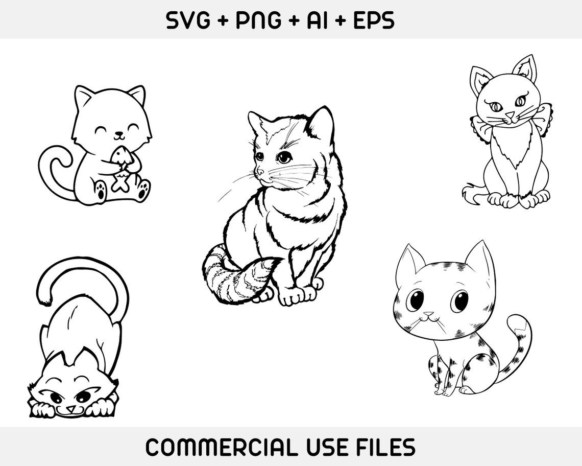 CATS Bundle SVG CATS Svg Cut Files for Cricut Cats Clipart - Etsy
