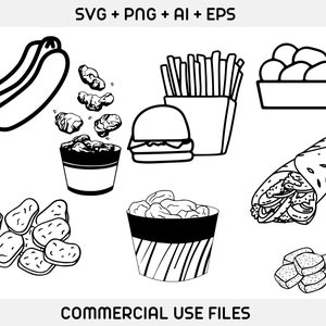 Fast Food Svg Bundle,fast Food Clipart, Fast Food Svg, Burger Svg,hot ...