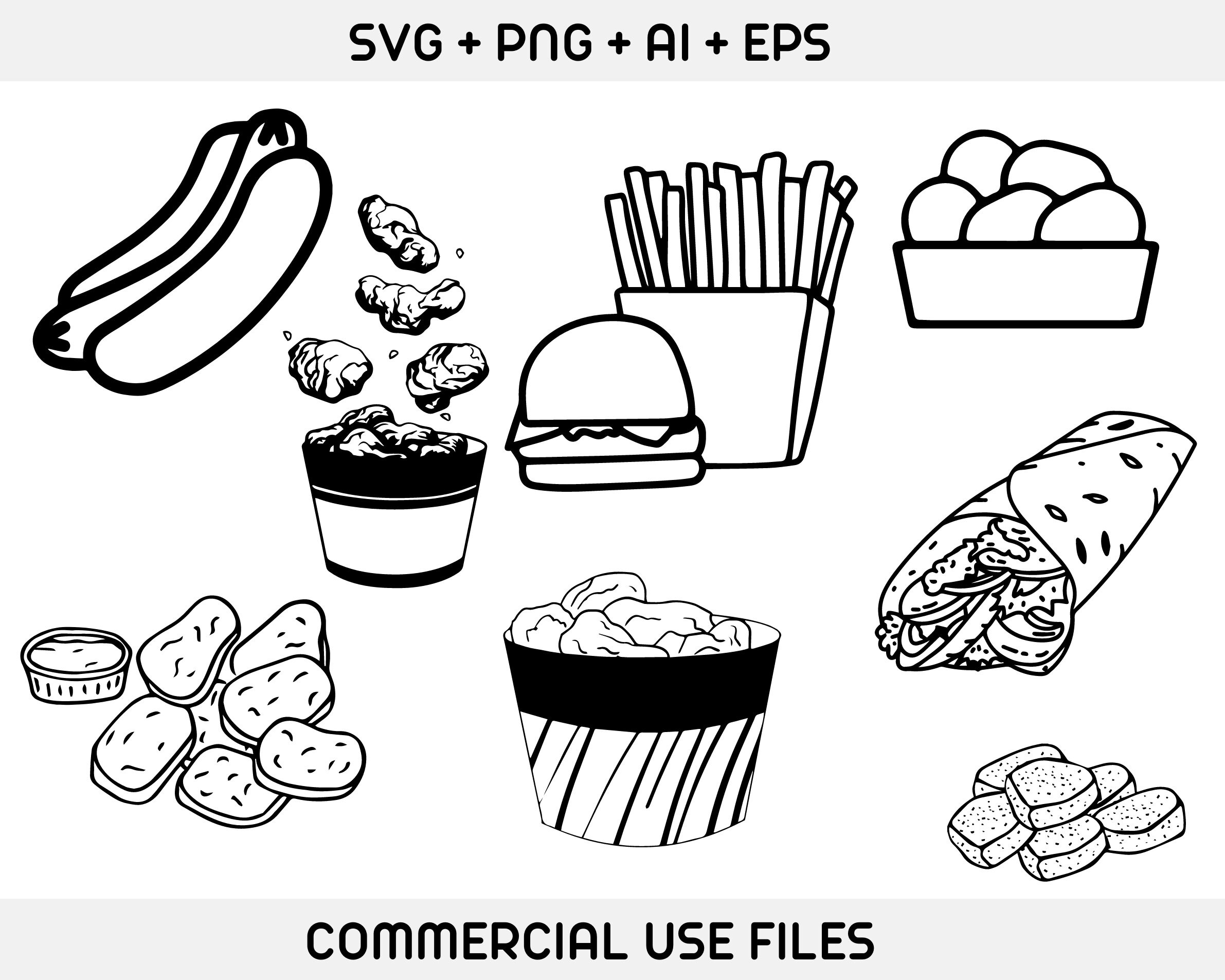 Fast Food Svg Bundle,fast Food Clipart, Fast Food Svg, Burger Svg,hot ...