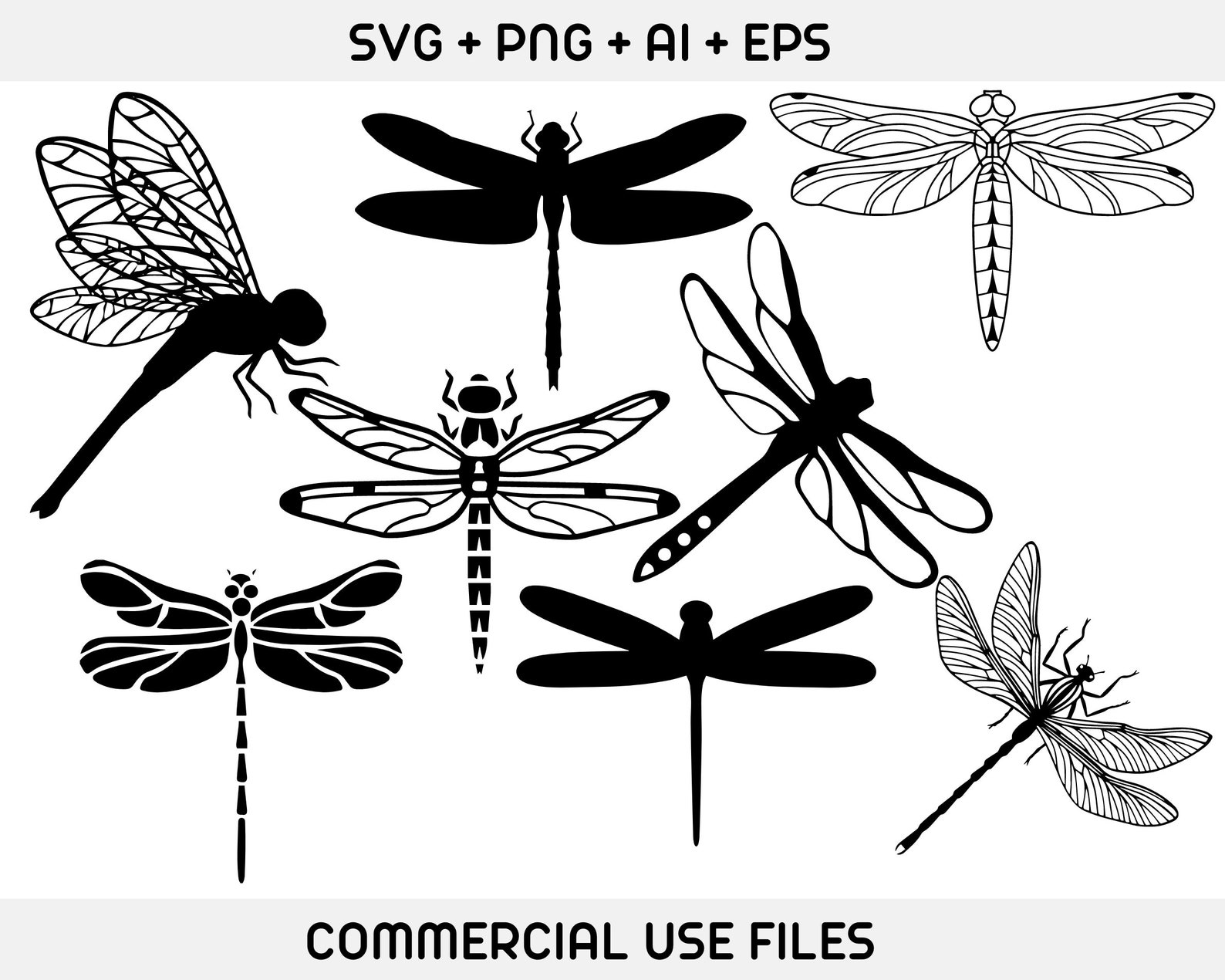 Dragonfly SVG Dragonfly Clipart Insect Svg Dragonfly - Etsy