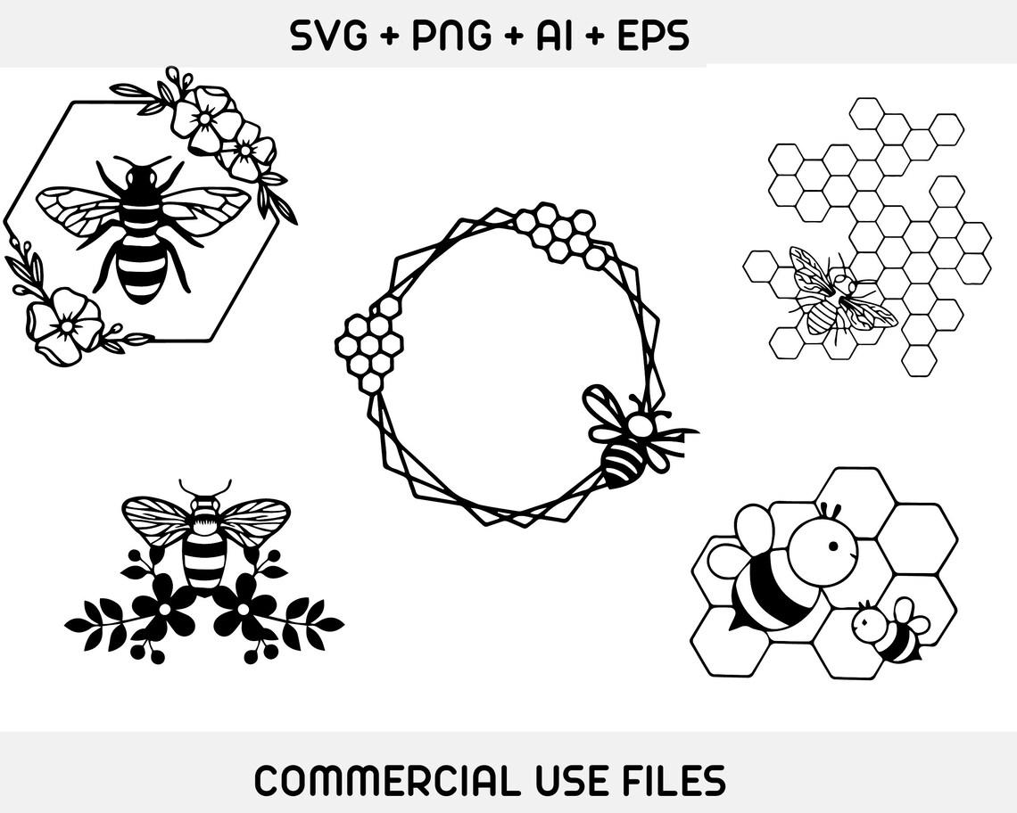 Bee SVG Bee SVG Bundle Sunflower Svg Honeybee SVG Queen - Etsy
