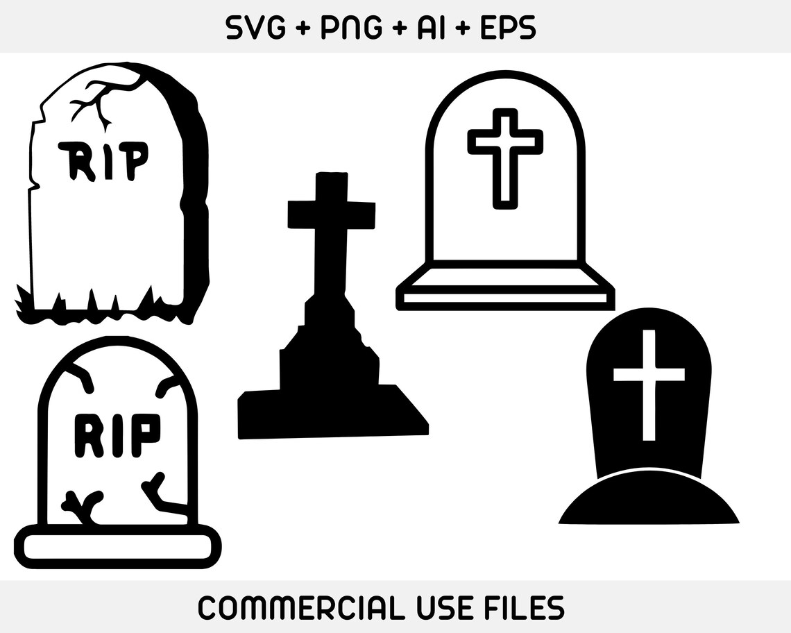 Tombstones SVG Graveyard SVG Halloween Graveyard Tombstones - Etsy