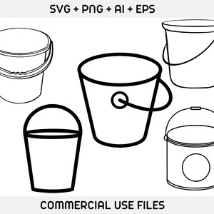 Bucket Svg Bundle, Bucket Svg, Bucket Silhouette, Water Bucket Svg ...
