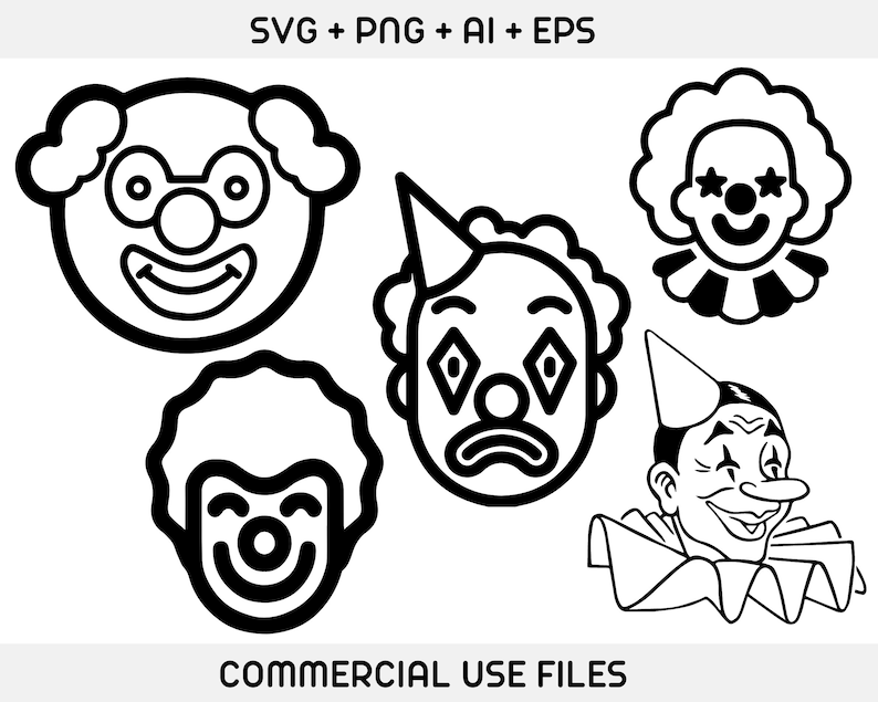 Clown Svg Clown Png Clown Clipart Clown Vector Party Hat - Etsy