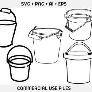 Bucket Svg Bundle, Bucket Svg, Bucket Silhouette, Water Bucket Svg ...