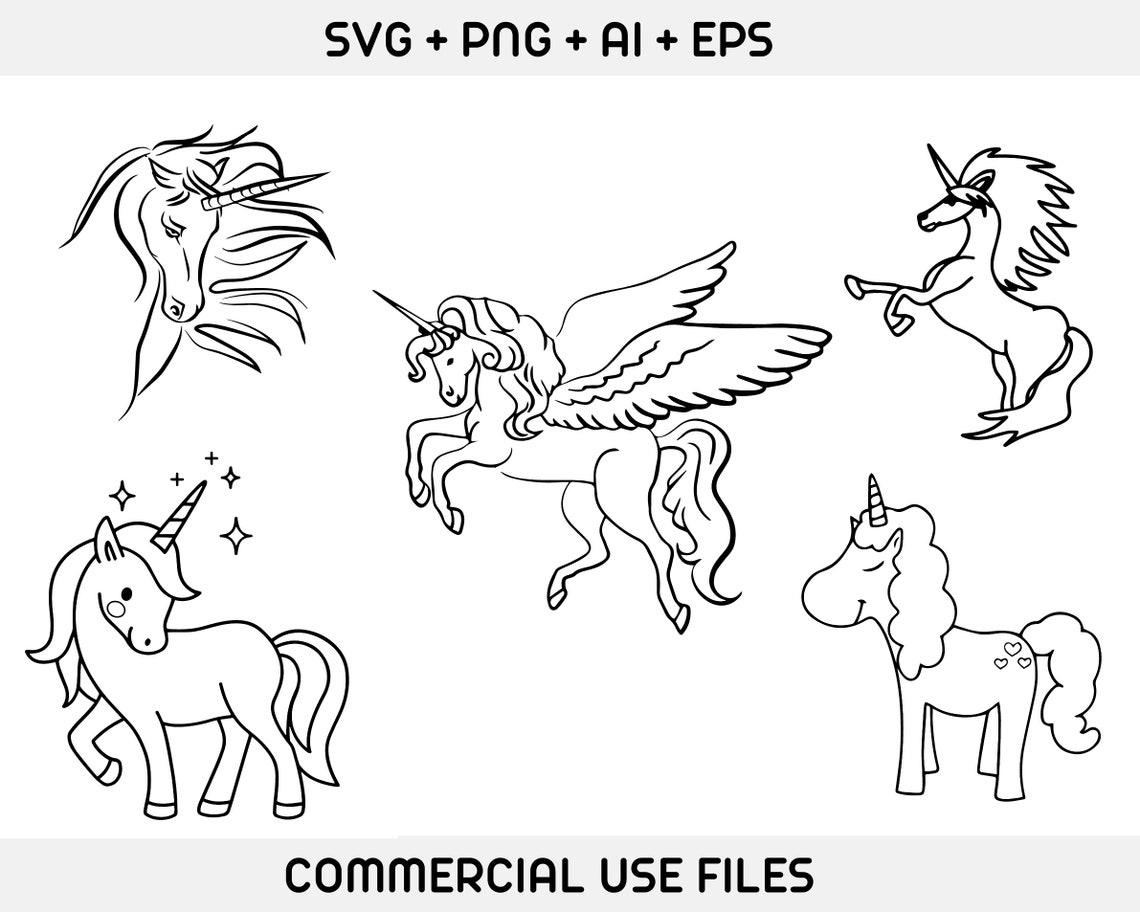 Unicorn Bundle Svg Bundle Svg Unicorn Horn Unicorn Clipart - Etsy