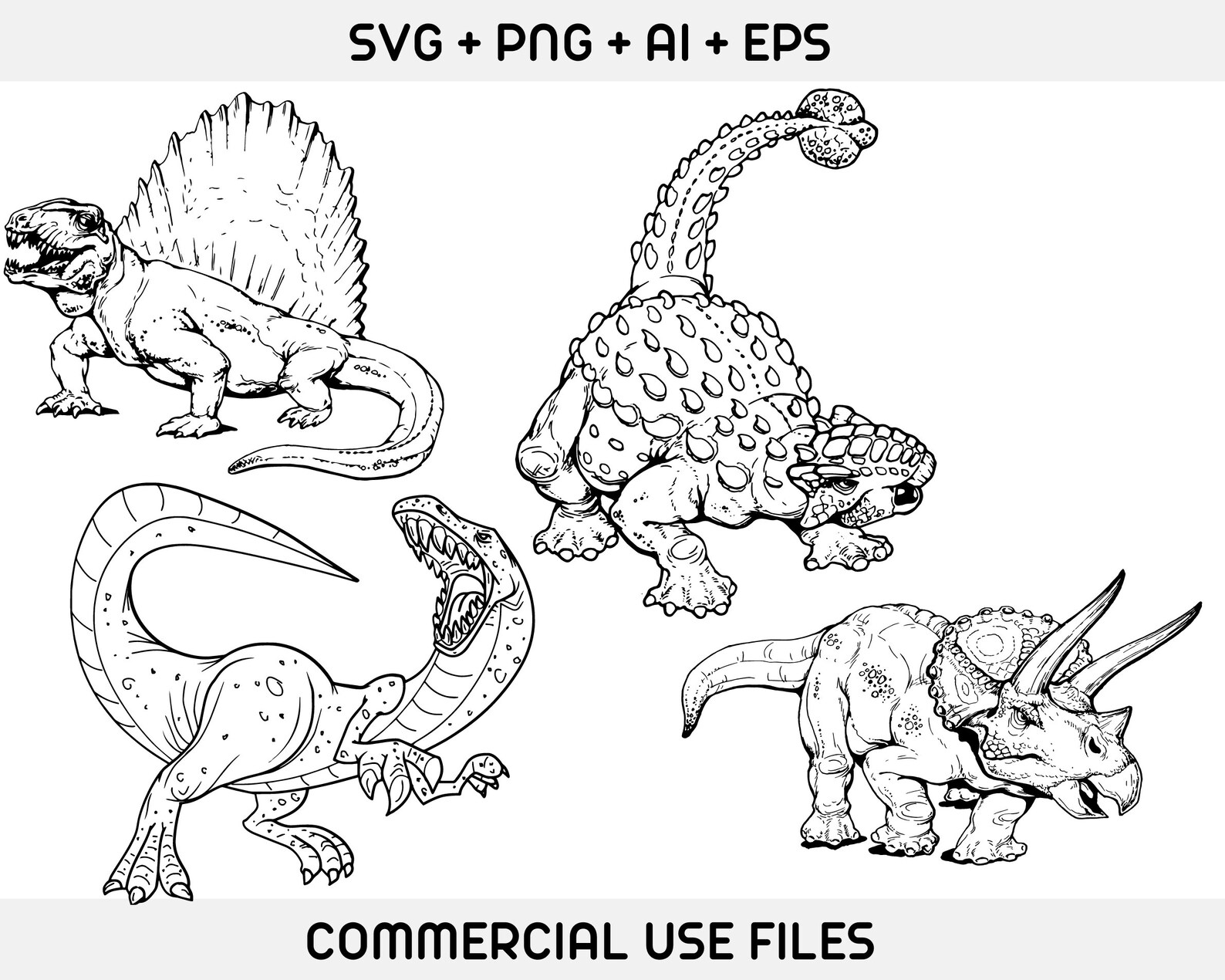 Dinosaur Svg Bundle, Dinosaur Clipart, Dinosaur Silhouette Svg, T-rex ...